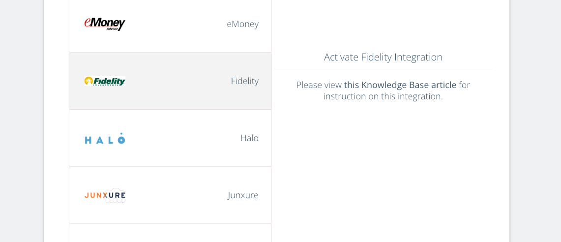 Fidelity: How to Integrate